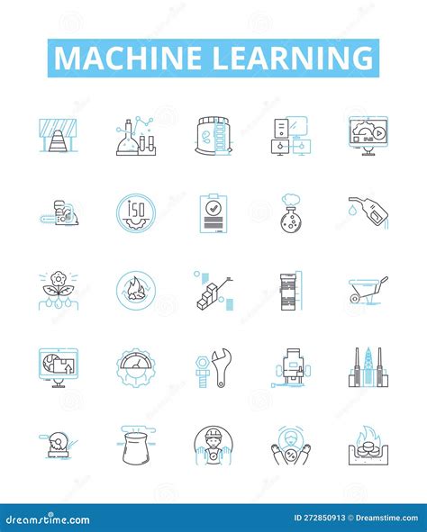 Machine Learning Vector Line Icons Set Machine Learning Artificial