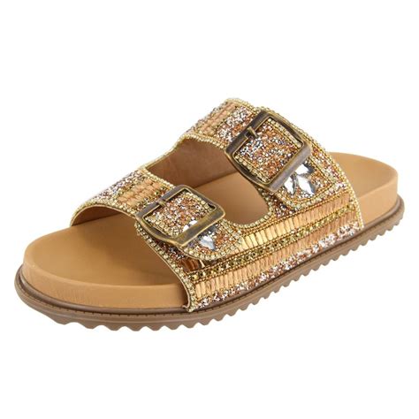 Sandalia Papete Miçangas Brilho Pedraria Strass Cristais Fino