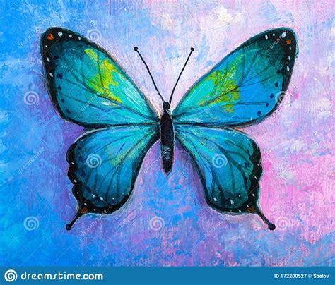 Pintura Abstracta De Mariposa Azul Imagen De Archivo Imagen De