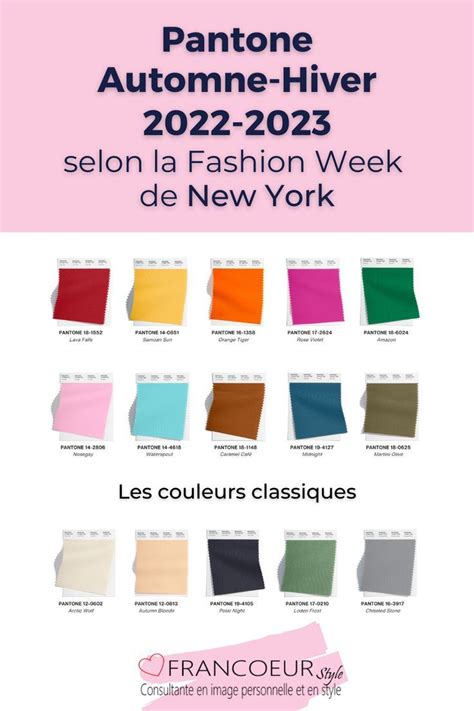 Couleurs Pantone Automne Hiver Fashion Week Ny Color Trends