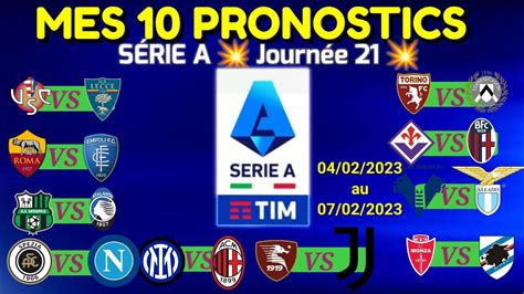 Mes Pronostics Foot S Rie A Journ E Pronostic Foot Aujourd