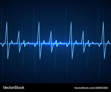 Ekg Blue Sinusoidal Pulse Lines Monitor Royalty Free Vector