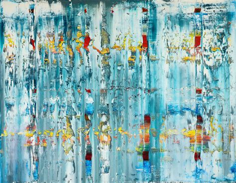 Pintura abstracta azul Arte original lienzo al óleo Arte Etsy