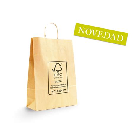 Bolsas De Papel Asa Rizada FSC Mixto FSC C134171 Bolsas Y