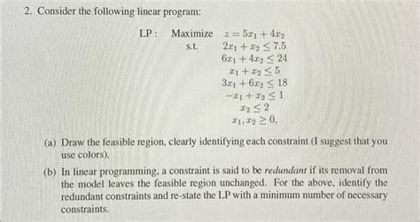 solved 2 consider the following linear program lp