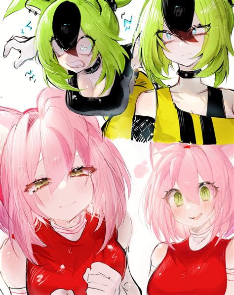Amy Rose And Surge The Tenrec Sonic And 1 More Drawn By Usa37107692