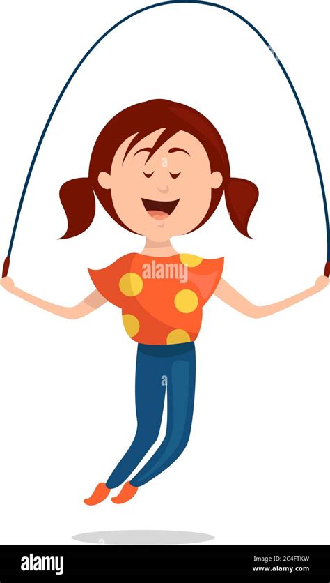 Girl Jumping Rope Illustration Im Genes Vectoriales De Stock Alamy