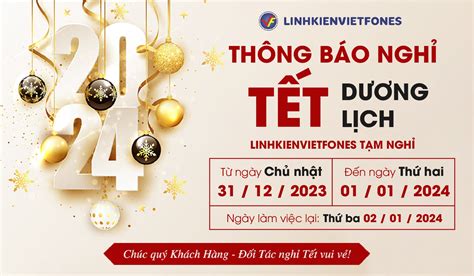 THÔNG BÁO LỊCH NGHỈ TẾT DƯƠNG LỊCH 2024