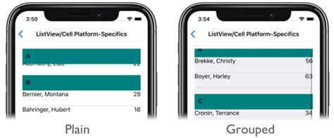 listview group header style on ios xamarin microsoft learn