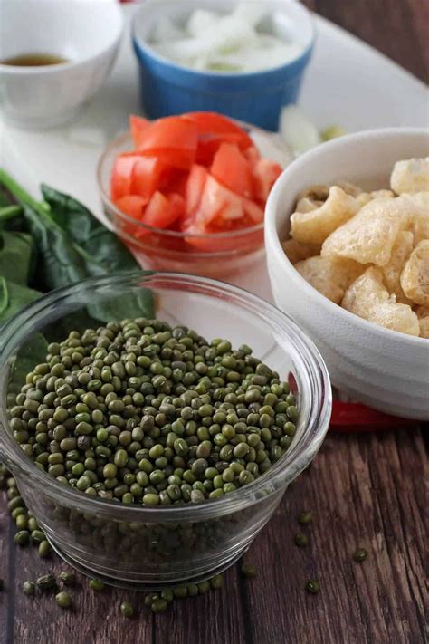Ginisang Munggo At Chicharon Recipe Mongo Recipe Bean Stew Crispy