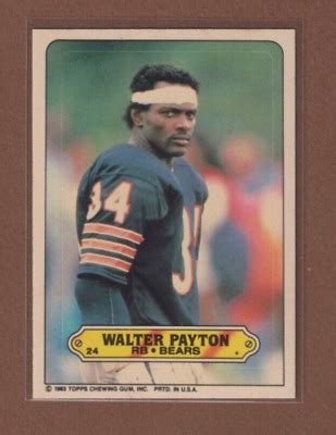 Topps Sticker Inserts Walter Payton Chicago Bears