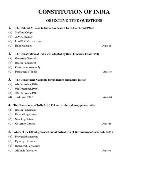 SOLUTION Constitution Of India Mcq Studypool