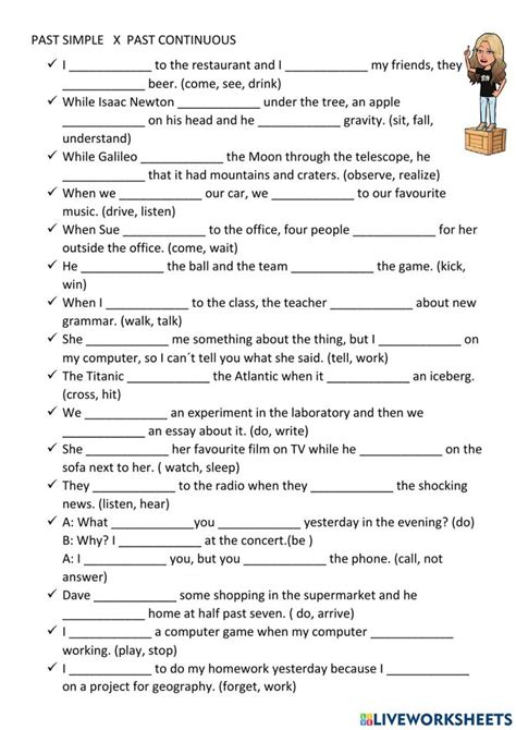 Past Simple And Past Continuous Exercise For A2 Continuity English