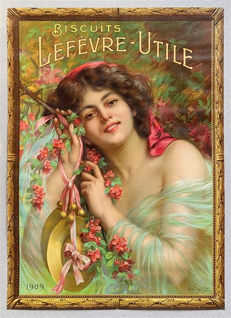 LU Lefèvre Utile Panonceau lithographié pour l année 1909 illustré