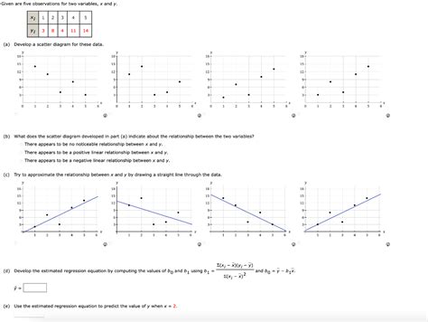 [solved] given are five observations for two variables