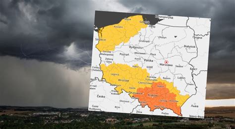 Pogoda gwałtowne burze z gradem nad Polską Liczne ostrzeżenia IMGW