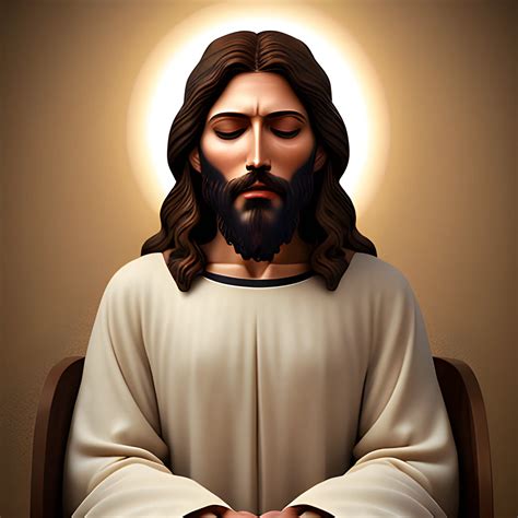 Serene Jesus Christ Sitting Hearing Someone Talk Realistic 4k