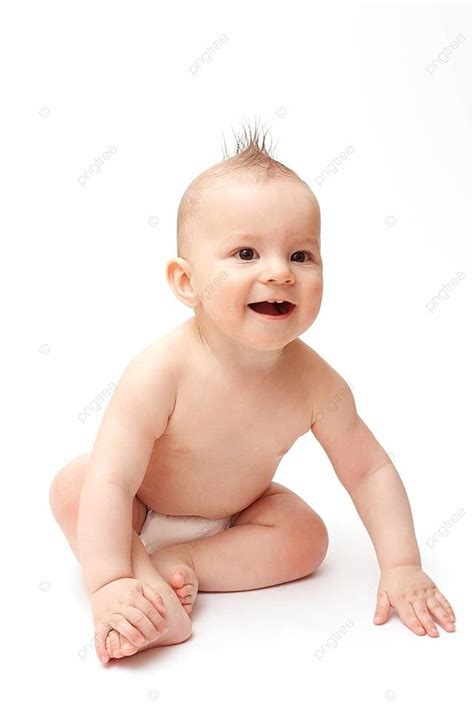 Nền Em Bé Cười Với Mái Tóc Nhọn Nụ Cười Ngây Thơ Trần Trụi Hình Chụp Và