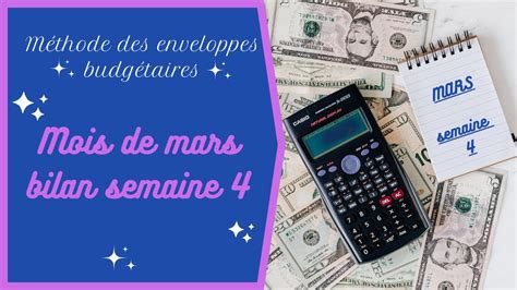 M Thode Des Enveloppes Budg Taires Mois De Mars Bilan Semaine