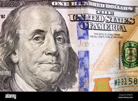 US President Franklin On A 100 Dollar Bill Close Up Stock Photo Alamy