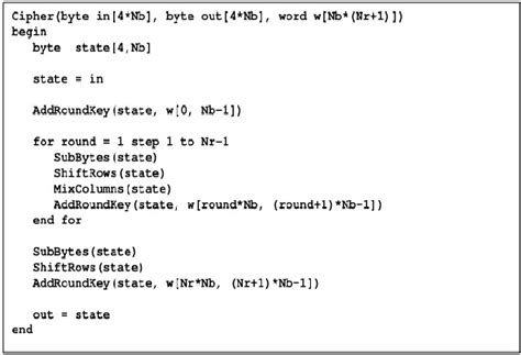 pseudo code for aes cipher [20][54] download scientific diagram