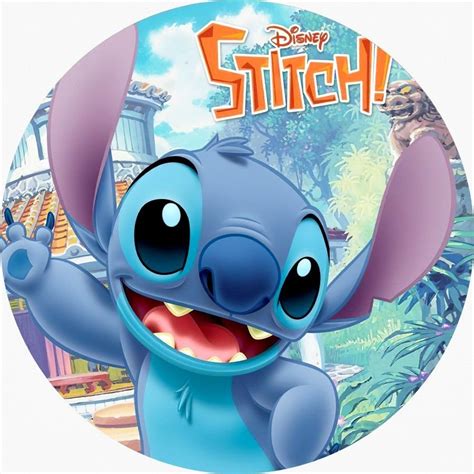 Painel Redondo Tecido Sublimado D Lilo Stitch Frd Felicit