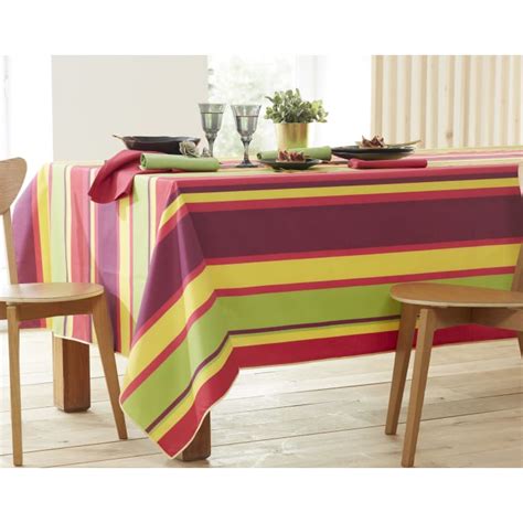Nappe Rectangulaire Rose En Coton 150x300 STRIBER Maisons Du Monde