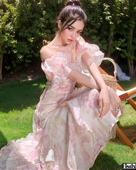 Fisdy Colecci N Oto O Elegante Vestido De Gasa Floral Con Hombros