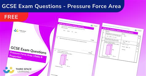 Pressure Force Area Exam Questions GCSE Maths FREE