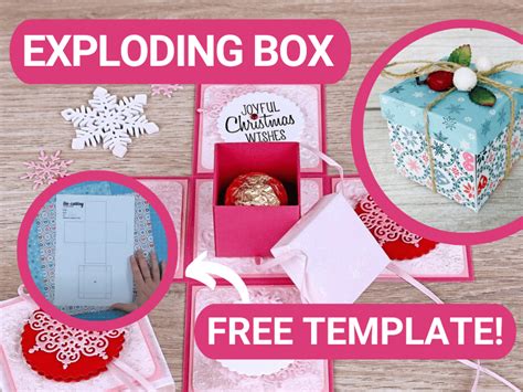 Exploding Gift Box Tutorial Free Template Craftstash Inspiration