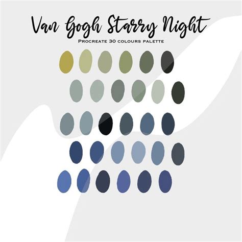 Van Gogh Starry Night Inspired Colour Palette Color Palette