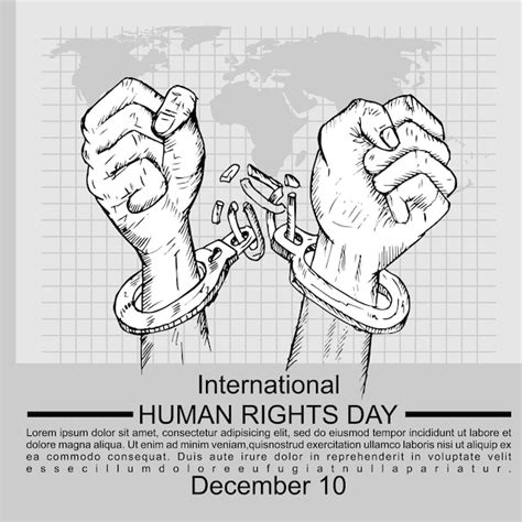 D A Internacional De Los Derechos Humanos Afiche Y Pancarta Vector