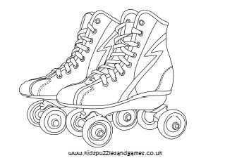 Sketch Of Roller Skates Coloring Pages