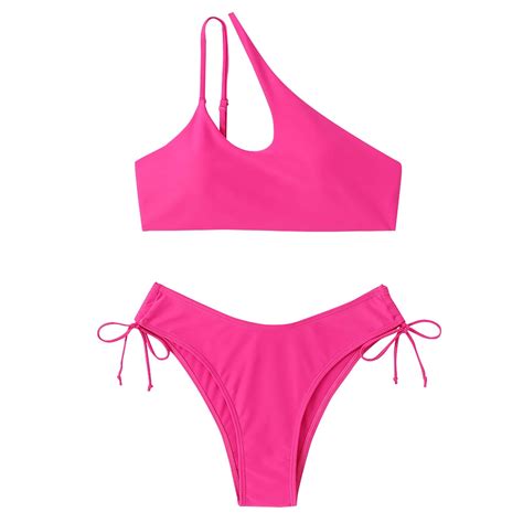 Plus Size Bathing Suits For Women 2 Piece Bikini Womens Bikini Skew Neck Sleeveless Halter