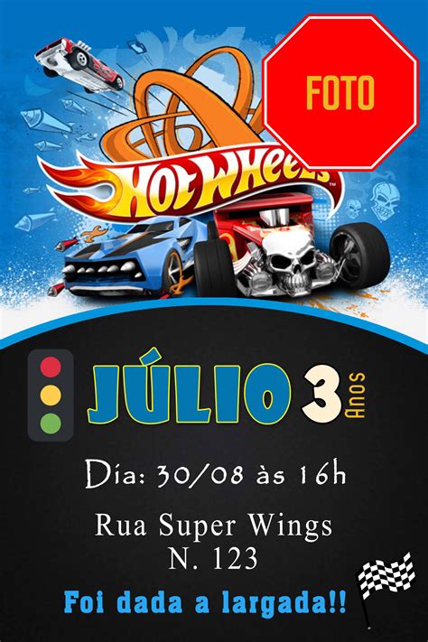 Convite Digital Hot Wheels Foto Elo7 Produtos Especiais