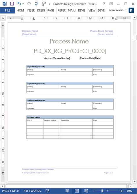 Business Process Design Templates MS Word Excel Visio Templates