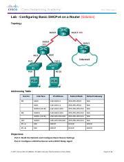 8 1 2 4 Lab Configuring Basic DHCPv4 On A Router Amyan Noah Doc