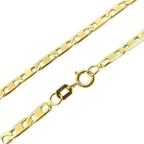 Corrente Cord O Masculina Piastrine Maci A Cm Ouro K Dr J Ias