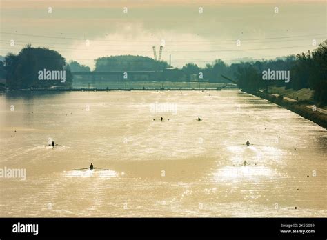 Wien Wien Neue Donau Ruderer Ruderboote Im Ruderzentrum Im Jahr