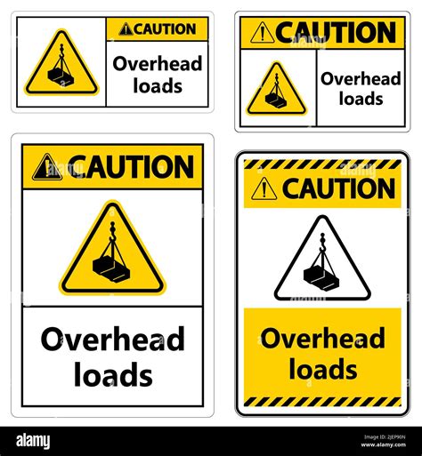 Danger Overhead Load Text Falling Hazard Risk Caution Warning Sign