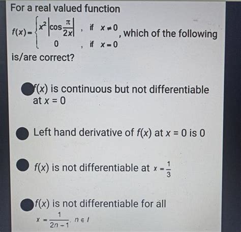 for a real valued function 3 f x at cos 2x 0 if x 0 math