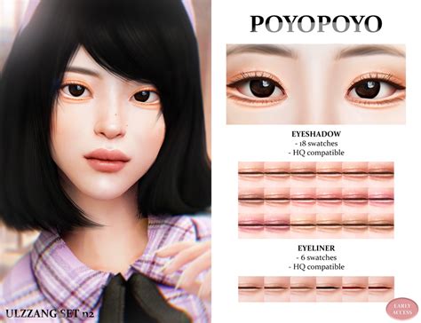Poyopoyo Ulzzang Set N2 Makeup Set 9 Early Access Sims 4 Cc