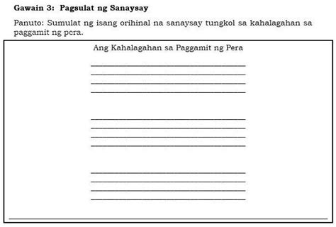 Gawain 3 Pagsulat Ng Sanaysay Panuto Sumulat Ng Isang Orihinal Na
