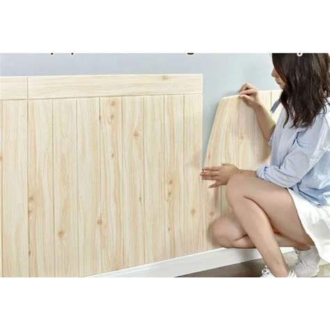 Jual WALLFOAM KAYU WALLPAPER DINDING MOTIF KAYU COKLAT ABU ABU ORANGE