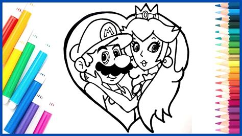 Como Dibujar Y Colorear Super Mario Bros Y Princesa Peach How To