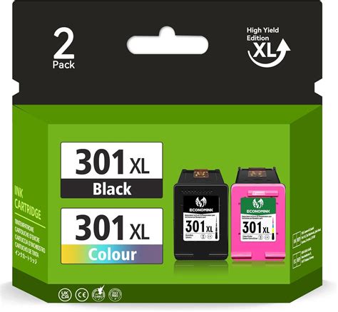 Economink 301XL Cartouche d encre Remanufacturées pour HP 301 XL Noir