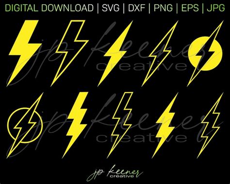 Lightning Bolt SVG Bundle Lightning Bolt Cut File Bundle Etsy