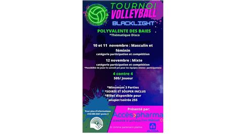Tournois De Volleyball Blacklight Pharmacie Jennifer D Astous