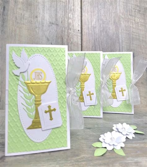 Tarjetas hechas a mano invitaciones Bautizo Primera Comunión en 2024