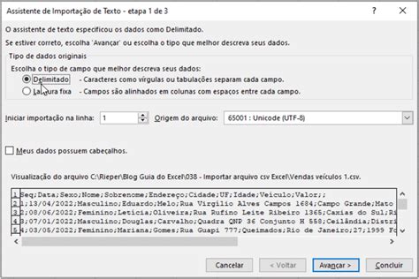 como importar arquivo csv no excel guia do excel